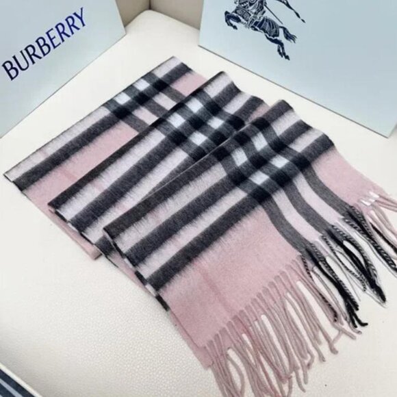 Burberry | Accessories | Burberry Pink Check Cashmere Scarf With ...